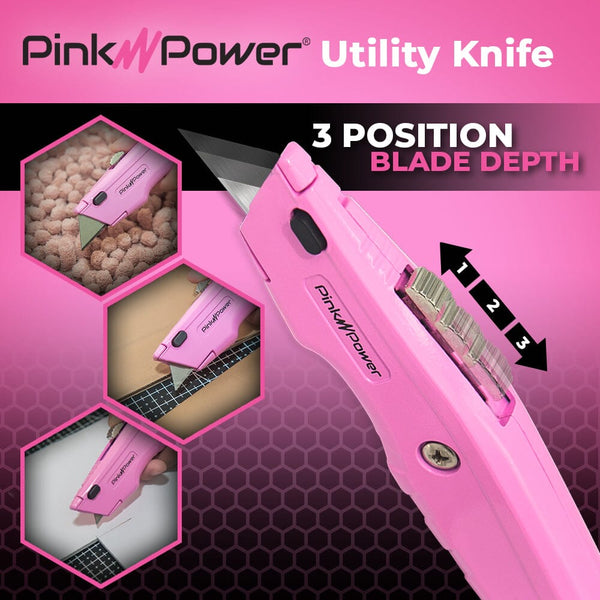 5-PACK UTILITY KNIFE - Pink Power
